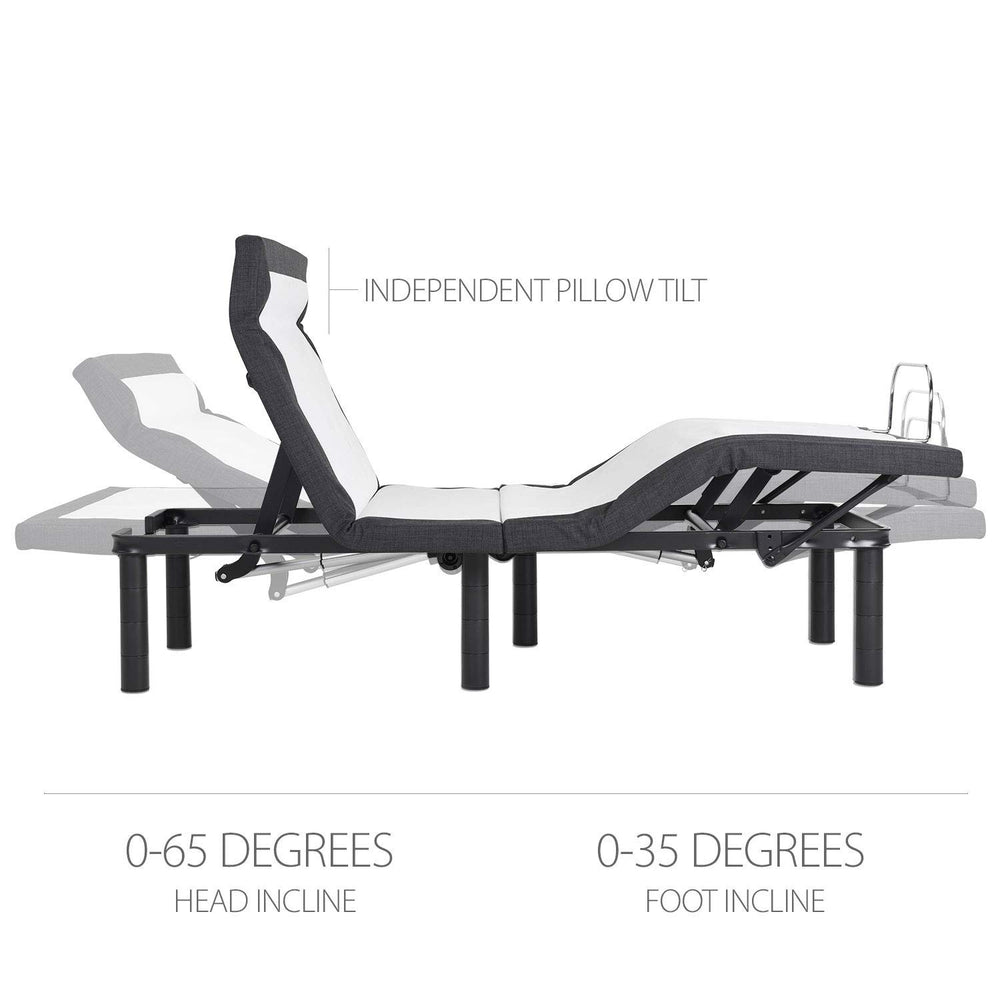 Open Box Return - e5 Head Tilt Adjustable Bed Base with Wireless Remot